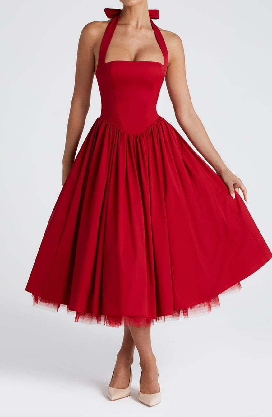 Paolina Midi Dress - Red – Shop Razys